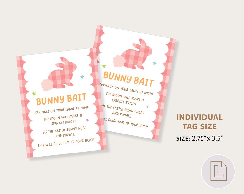 Easter Bunny Bait Printable Gift Tags Pink, Easter Treat Bag Tags ...