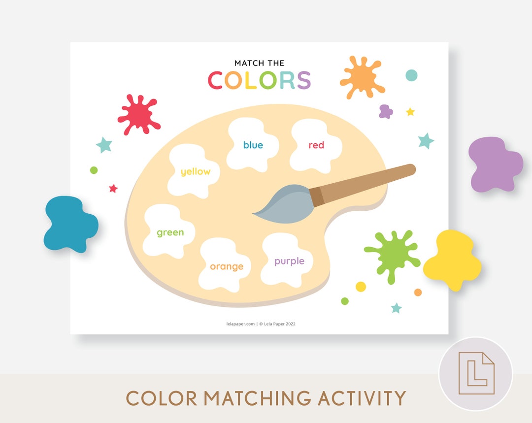 Color Matching Activity Printable | Learning Colors Busy Book Page ...