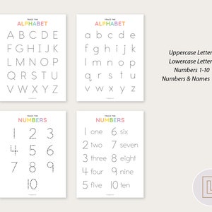 Alphabet Number Tracing Sheets | Letter Number Writing Practice Pages ...
