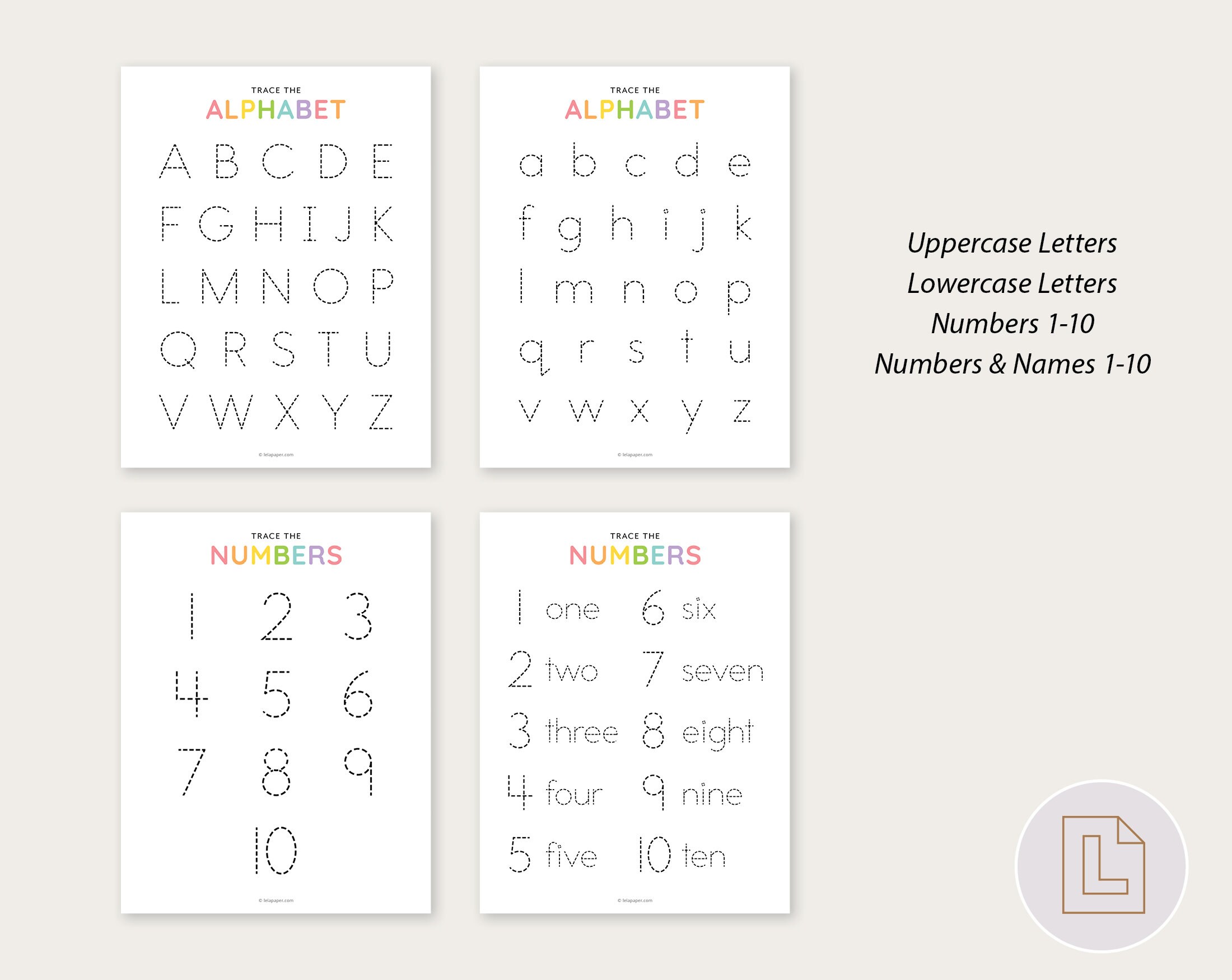 Alphabet Number Tracing Sheets | Letter Number Writing Practice Pages ...