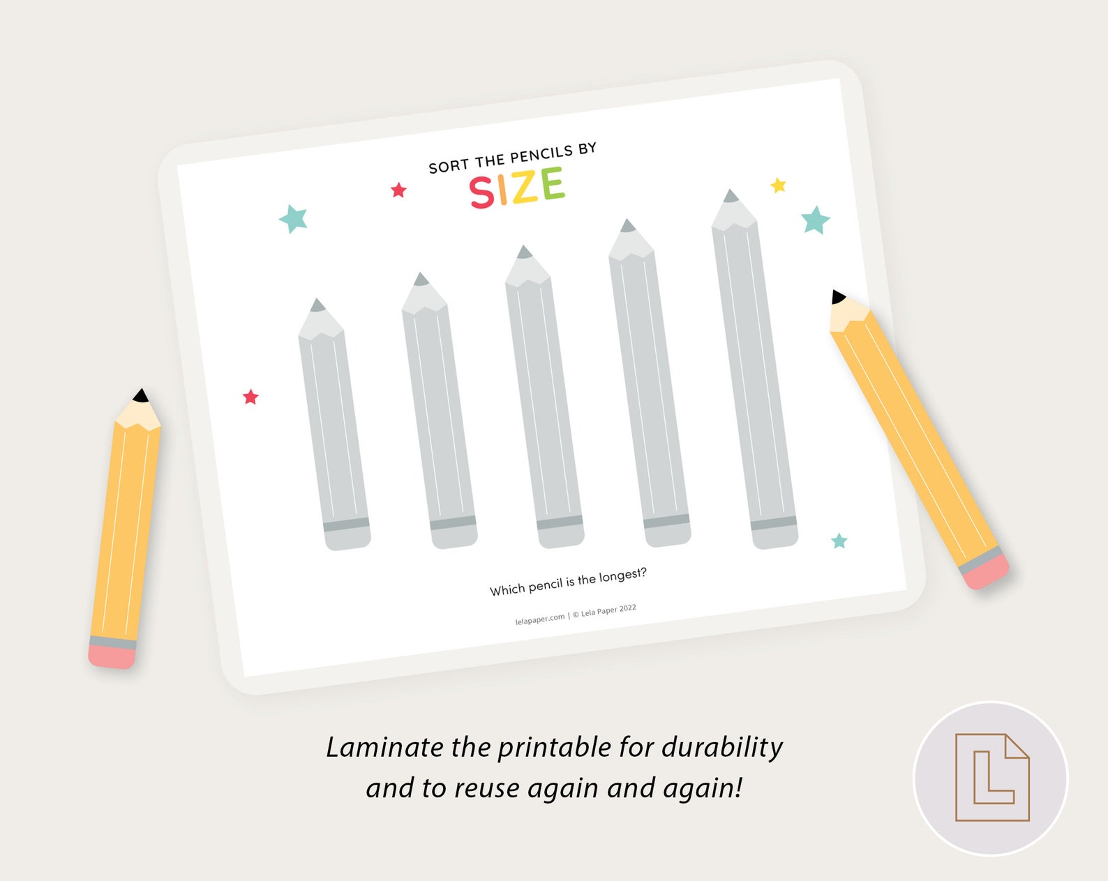 Pencil Size Sorting Activity Printable Comparing Size Busy - Etsy