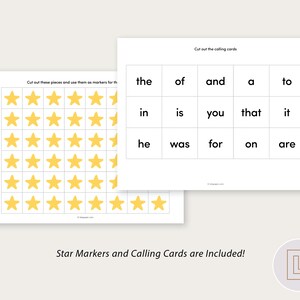 Sight Words Bingo Printable Game | Fry's First 25 Sight Words Learning ...
