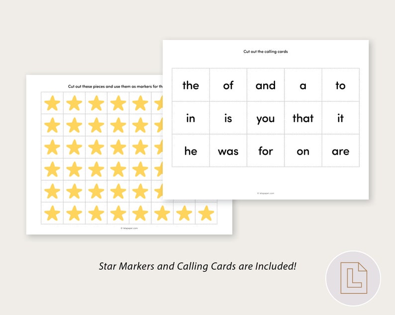 Sight Words Bingo Printable Game Fry's First 25 Sight - Etsy