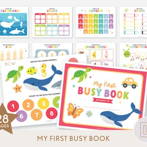 Toddler Busy Book Printable, Preschool Learning Binder, Quiet Book for ...