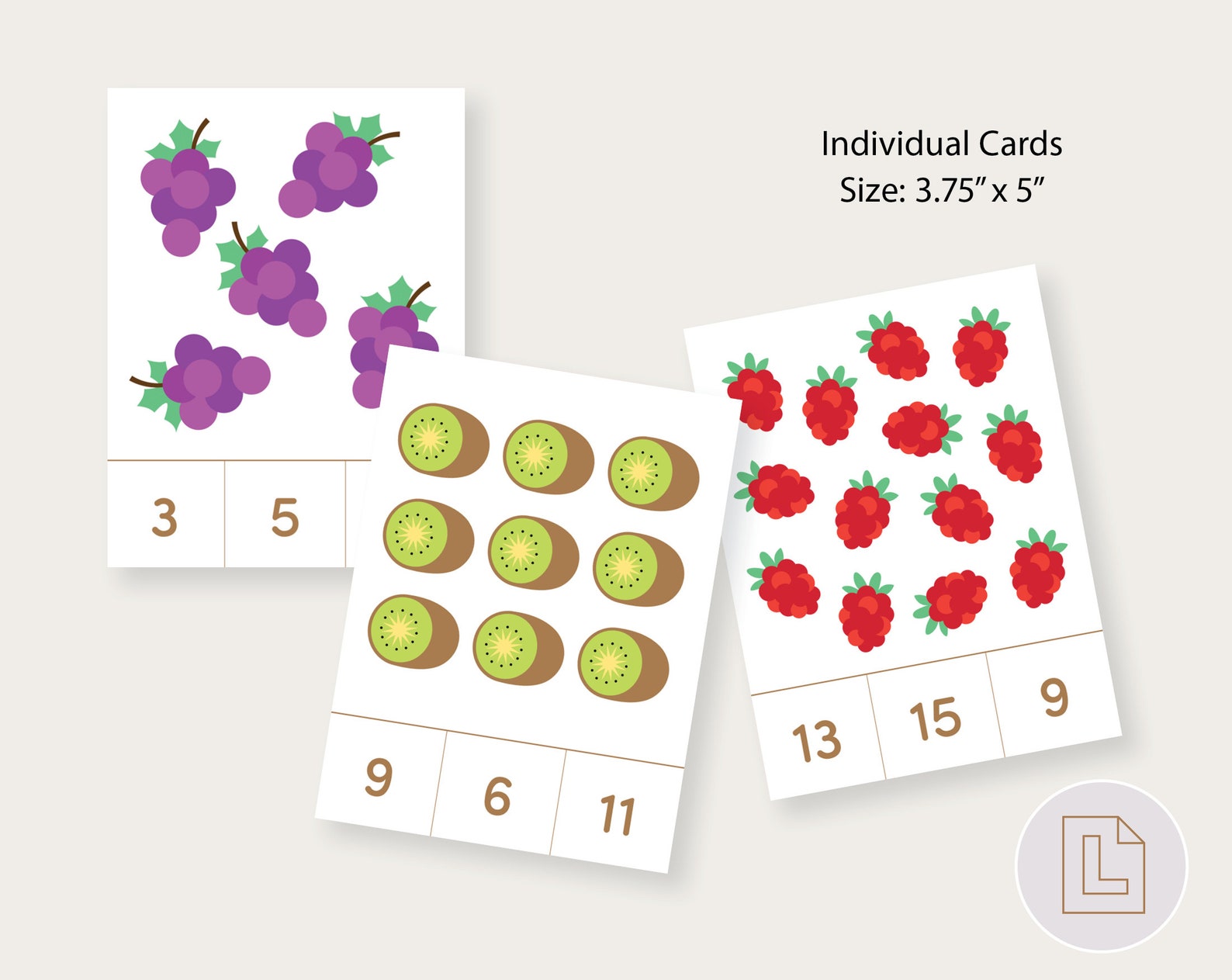 Fruit Count and Clip Cards | Counting 1-20 Number Flashcards ...