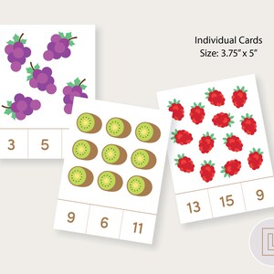 Fruit Count and Clip Cards | Counting 1-20 Number Flashcards ...