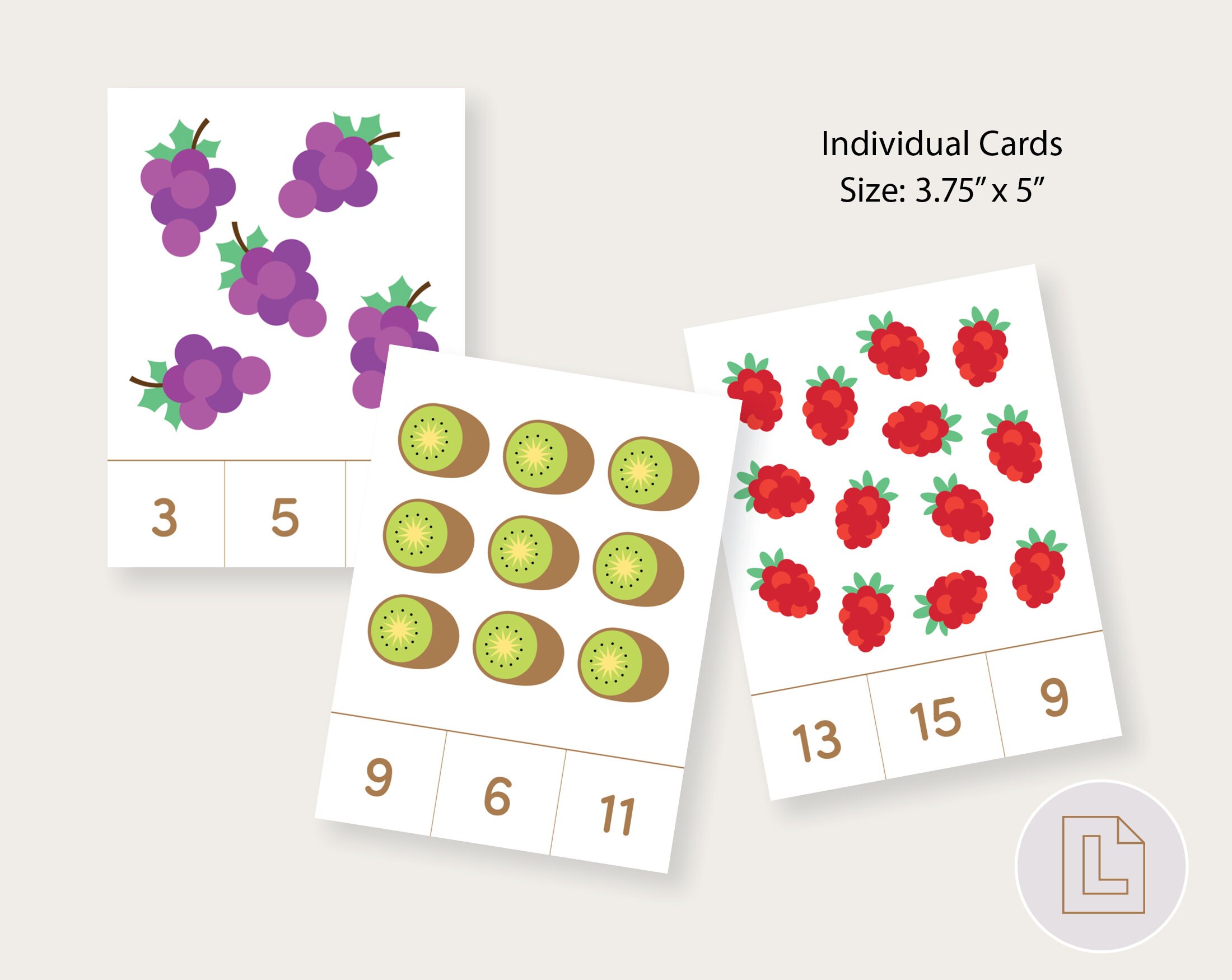 Fruit Count and Clip Cards | Counting 1-20 Number Flashcards ...