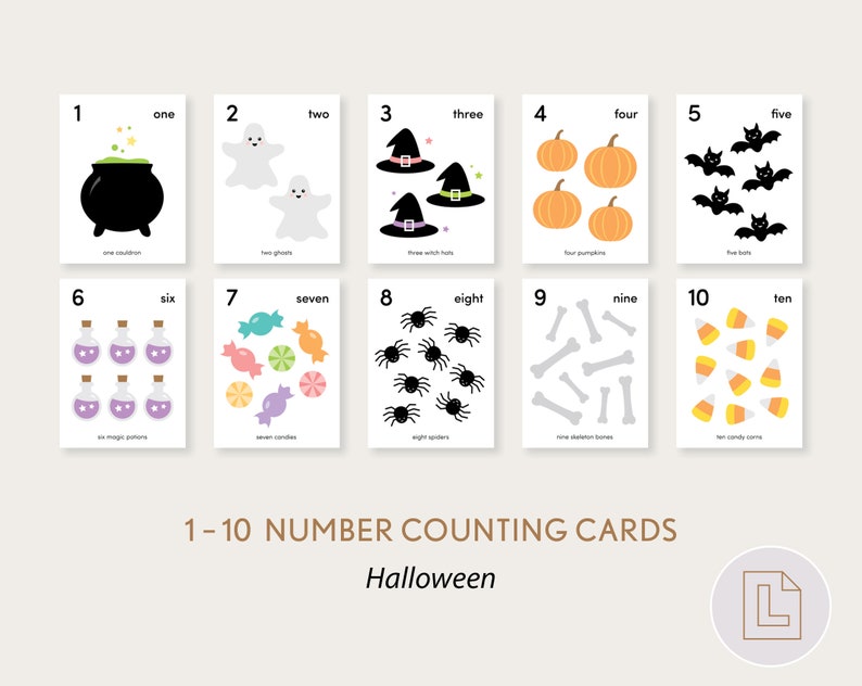 Halloween Counting Flash Cards | 1-10 Number Flashcards | Early Math ...