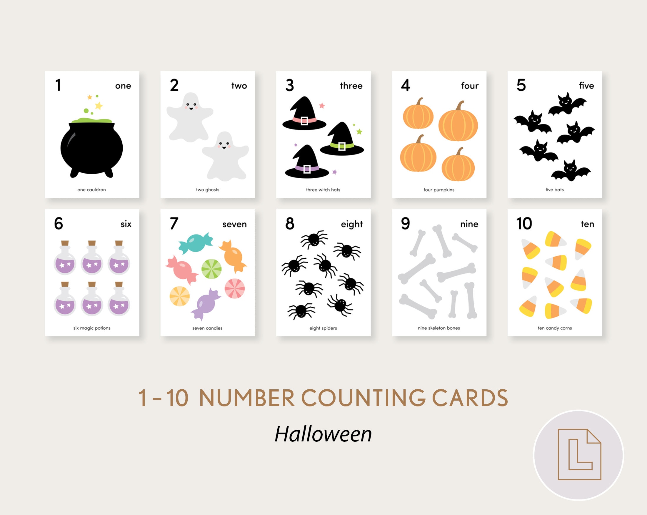 Halloween Counting Flash Cards | 1-10 Number Flashcards | Early Math ...