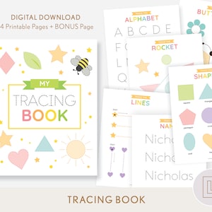 Prewriting Tracing Practice Book | Custom Name Tracing | Pre-writing ...