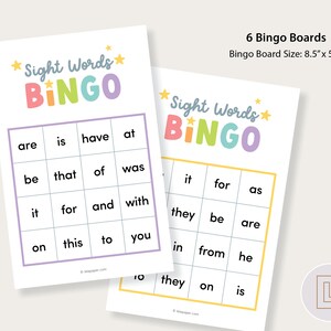 Sight Words Bingo Printable Game | Fry's First 25 Sight Words Learning ...