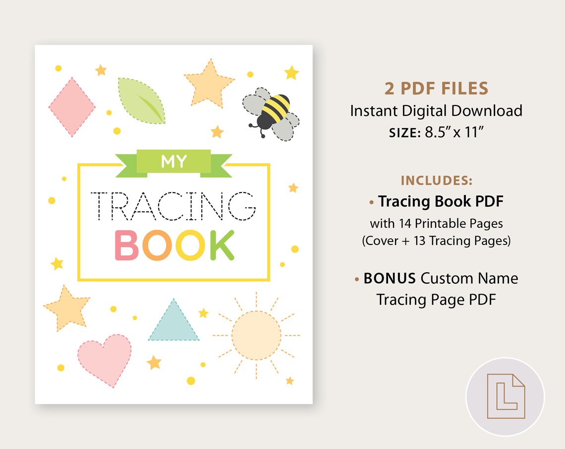 Prewriting Tracing Practice Book Custom Name Tracing - Etsy