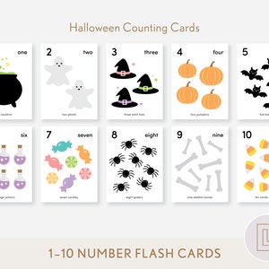 Halloween Counting Flash Cards | 1-10 Number Flashcards | Early Math ...