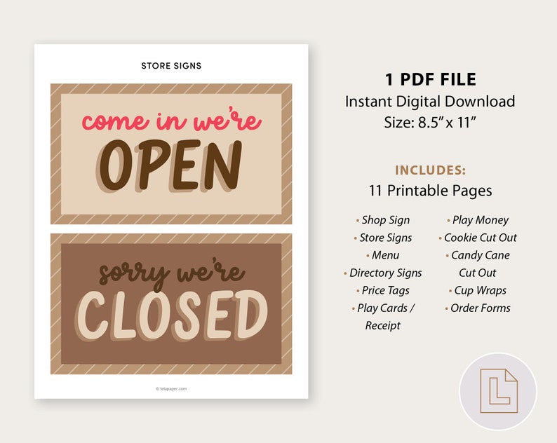 Hot Cocoa Shop Dramatic Play Printable Hot Chocolate Cafe Pretend Play