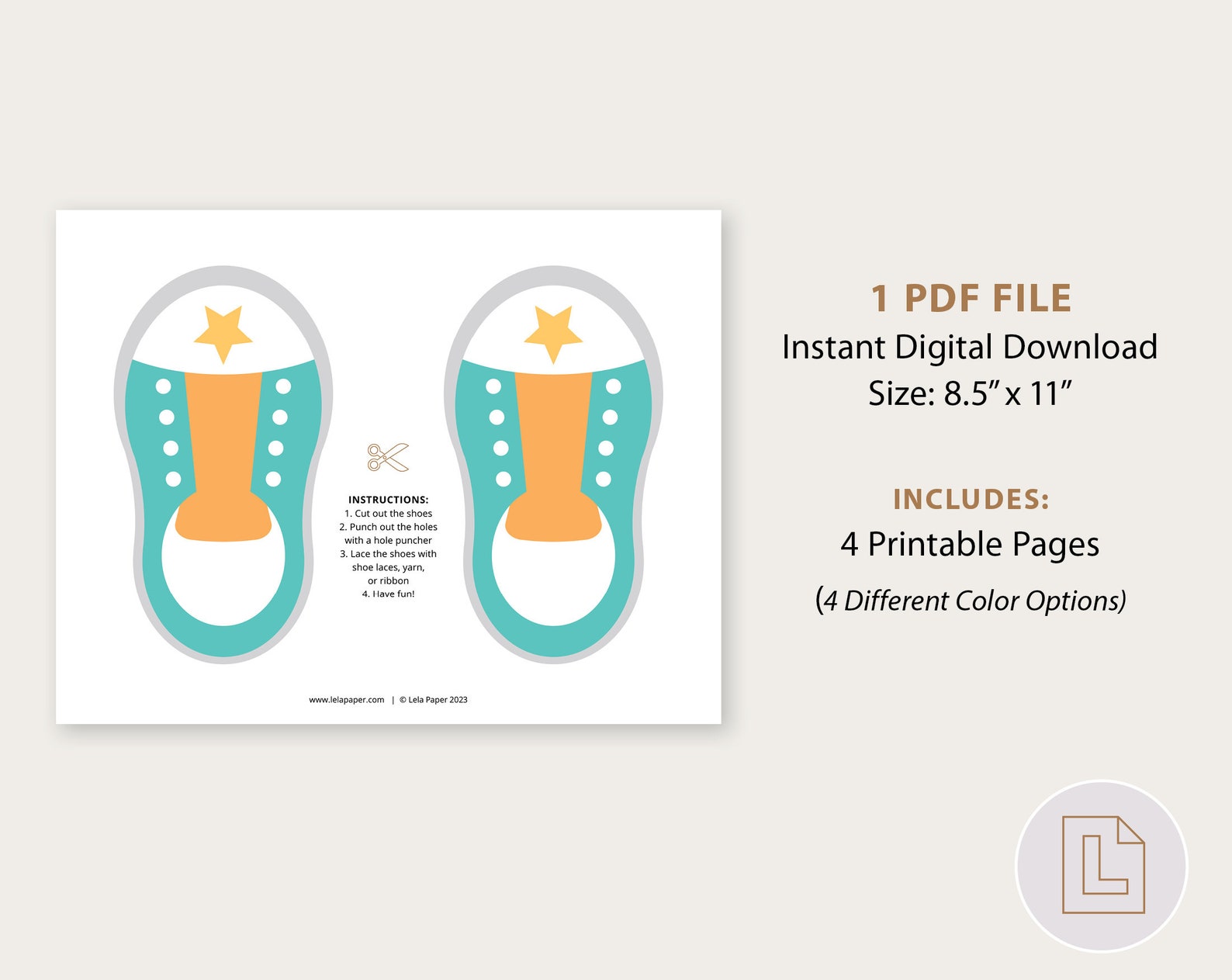 Shoe Lacing Cards Printable, Shoe Tying Practice Activity, Learning to ...