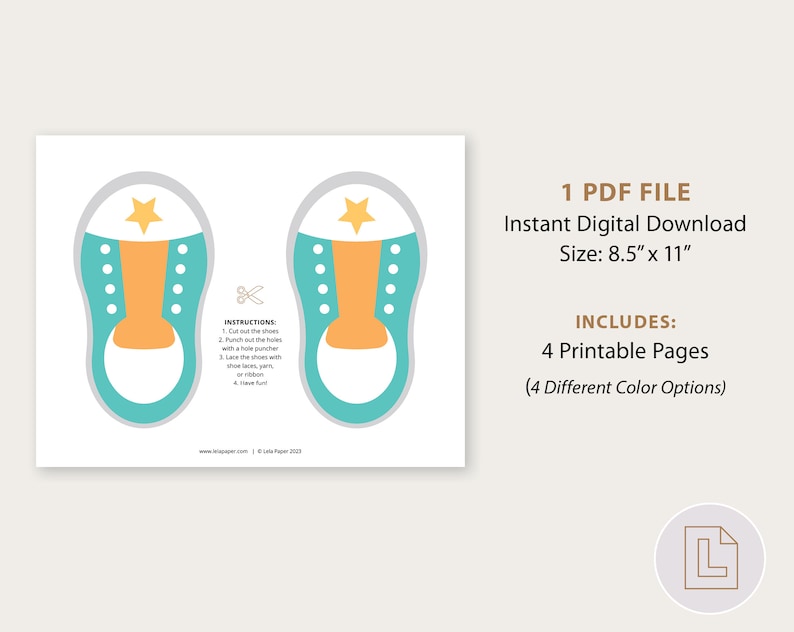 Shoe Lacing Cards Printable, Shoe Tying Practice Activity, Learning to ...