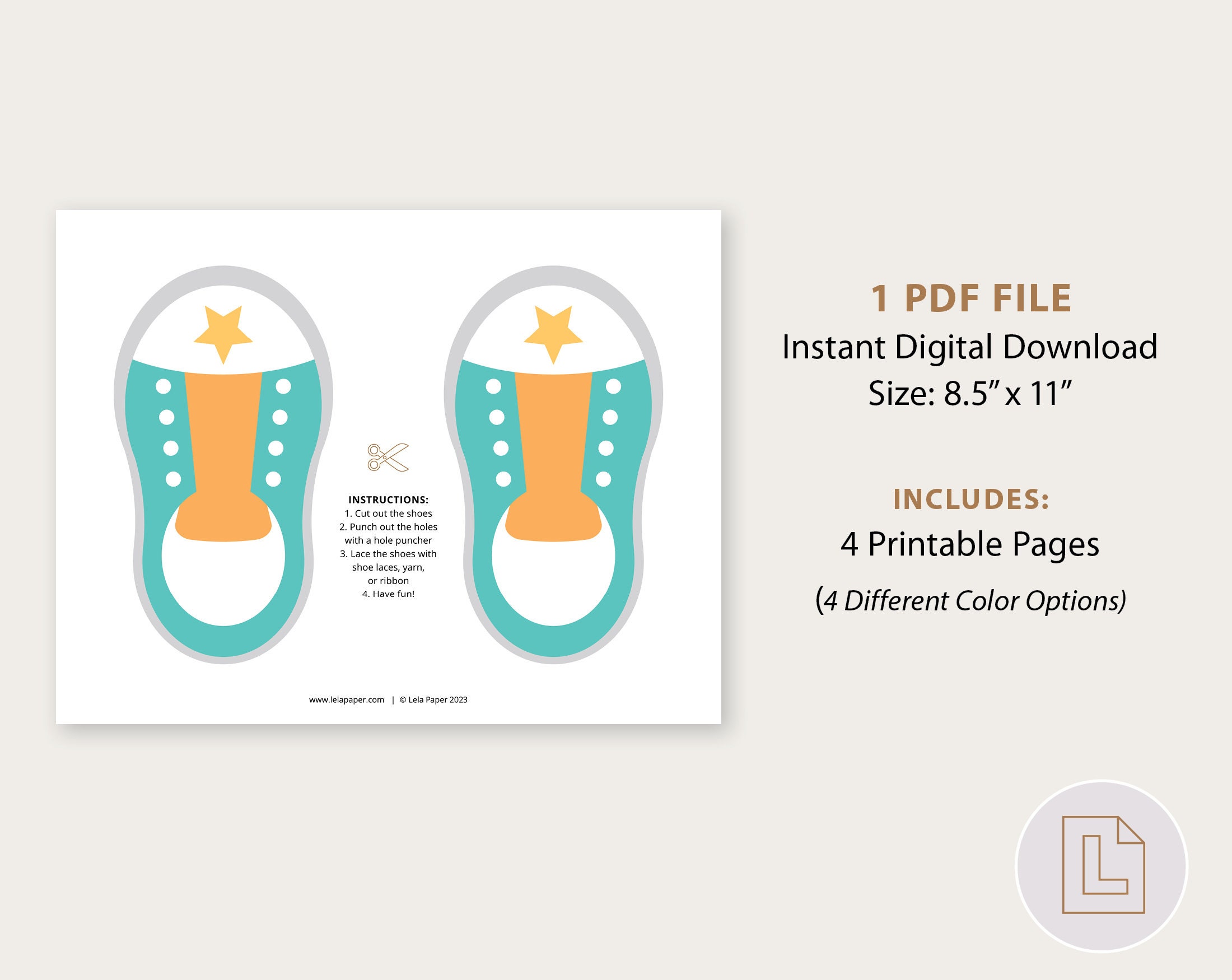 Shoe Lacing Cards Printable, Shoe Tying Practice Activity, Learning to ...