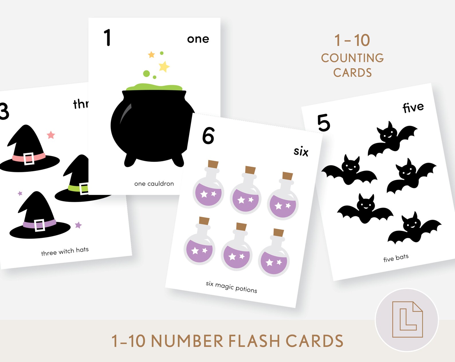 Halloween Counting Flash Cards | 1-10 Number Flashcards | Early Math ...