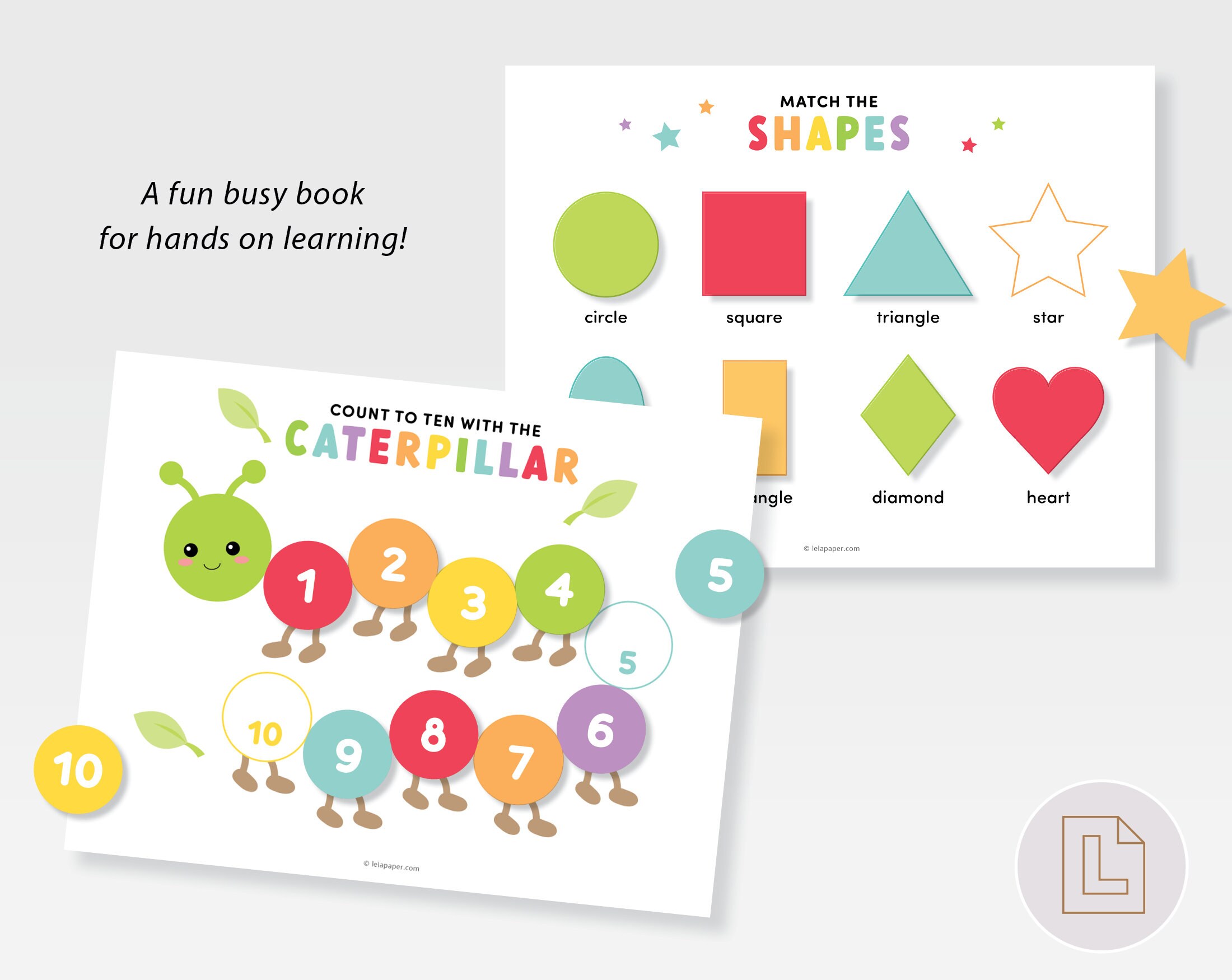 Toddler Busy Book Printable, Preschool Learning Binder, Quiet Book for ...