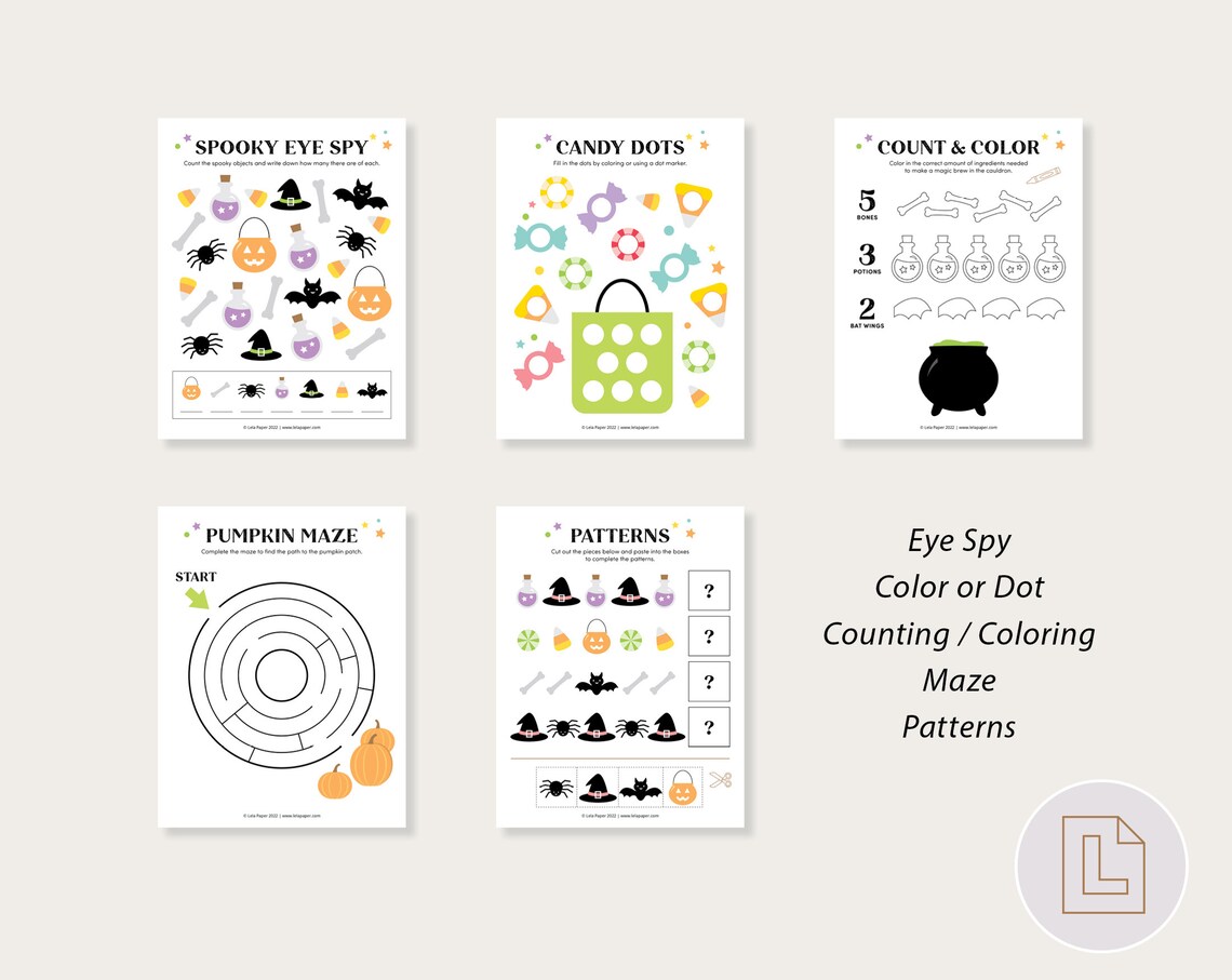 Halloween Activity Pack Printable Halloween Kids Busy Book - Etsy