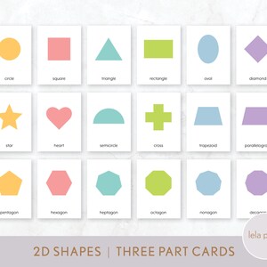 Basic Shapes Minimalist Flash Cards Printable | Montessori Three Part ...
