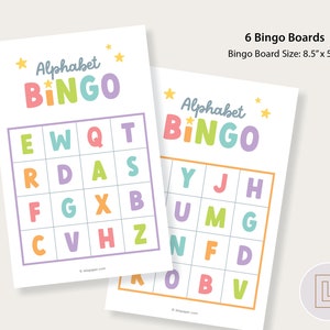 Alphabet Bingo Printable Game | Alphabet Letters Learning Activity for ...