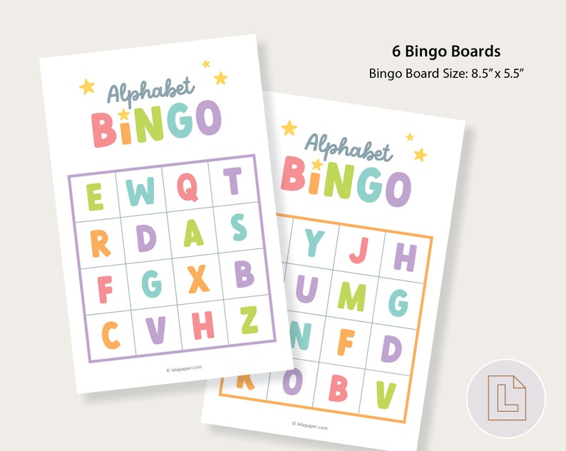 Alphabet Bingo Printable Game | Alphabet Letters Learning Activity for ...