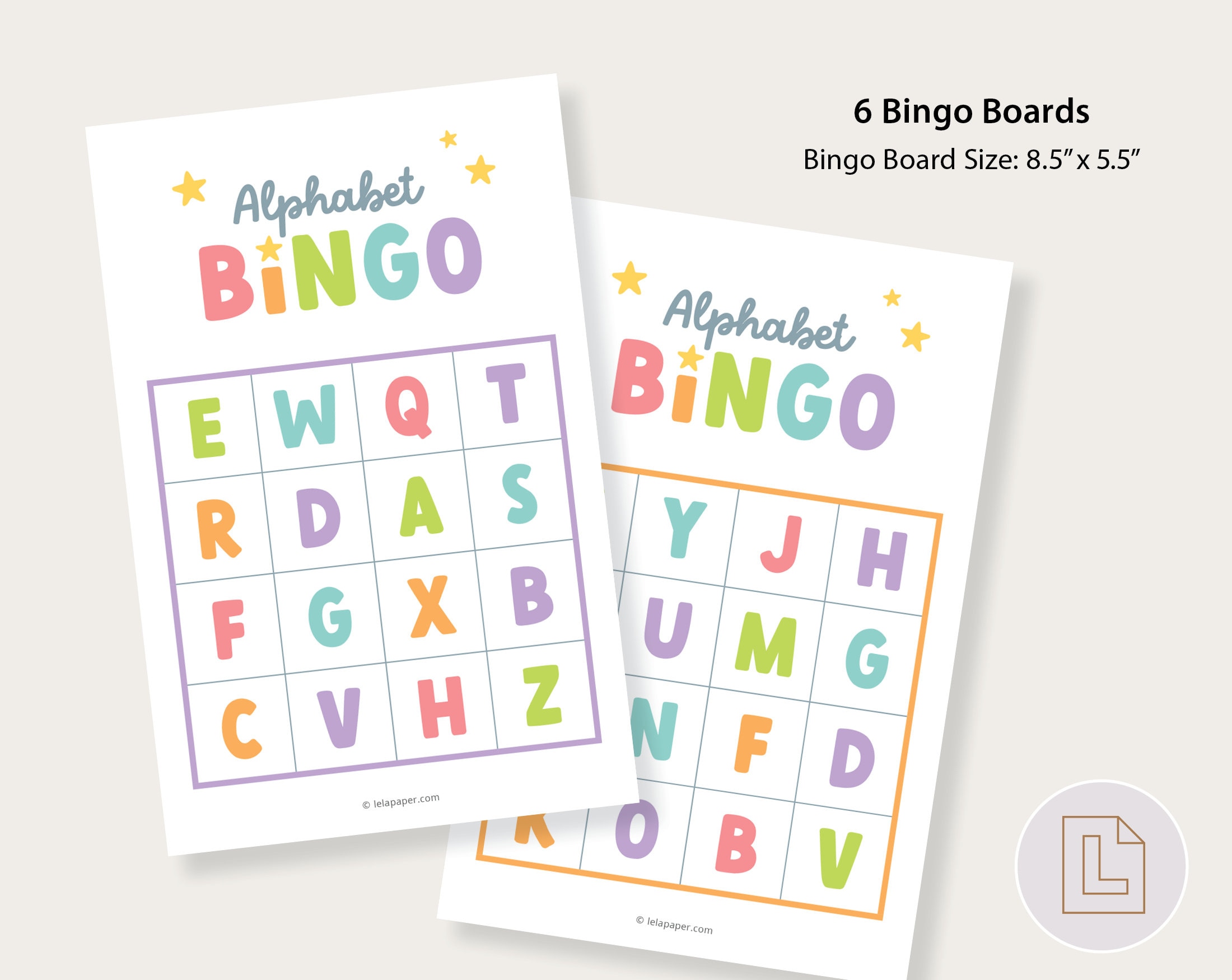 Alphabet Bingo Printable Game | Alphabet Letters Learning Activity for ...