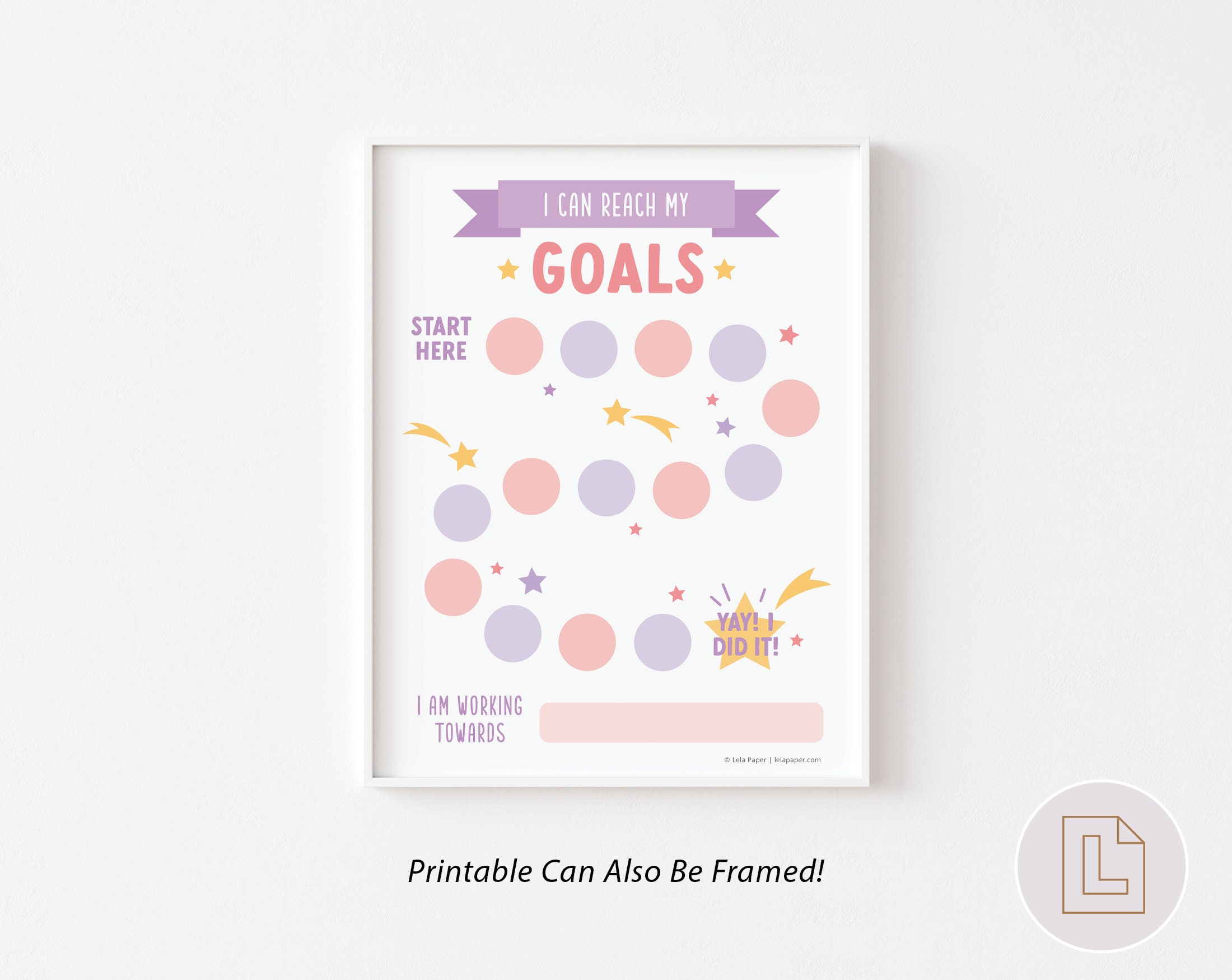 Reaching Goals Rewards Chart Printable Kids Sticker Chart I Can Reach ...