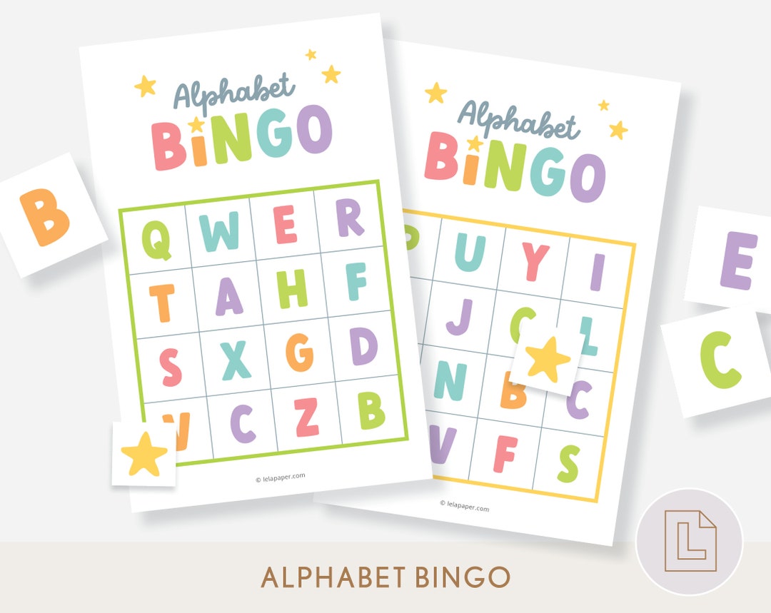 Alphabet Bingo Printable Game | Alphabet Letters Learning Activity for ...