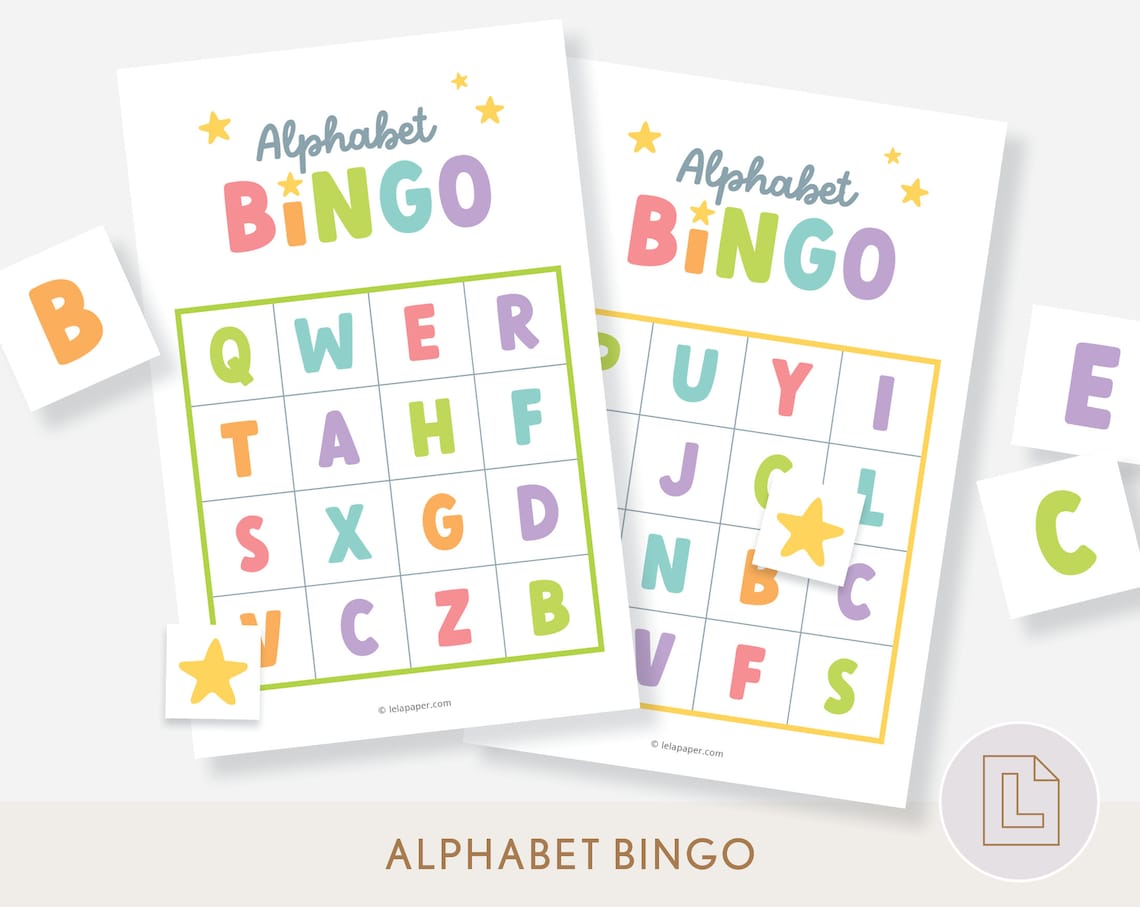 Alphabet Bingo Printable Game | Alphabet Letters Learning Activity for ...
