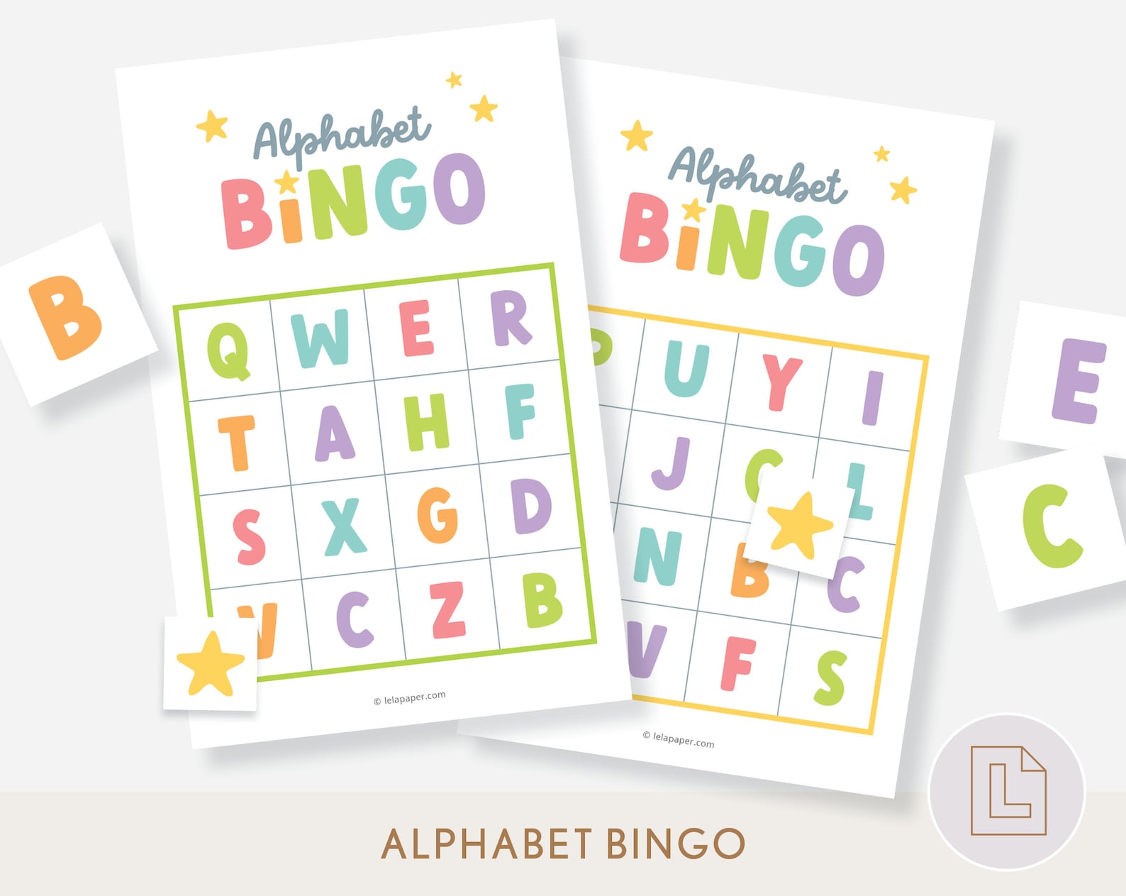 Alphabet Bingo Printable Game | Alphabet Letters Learning Activity for ...