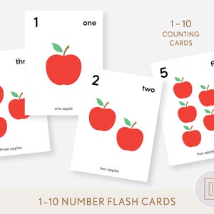 Preschool Counting Flash Cards | Toddler Number Flashcards | Early Math ...