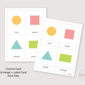 Basic Shapes Minimalist Flash Cards Printable | Montessori Three Part ...