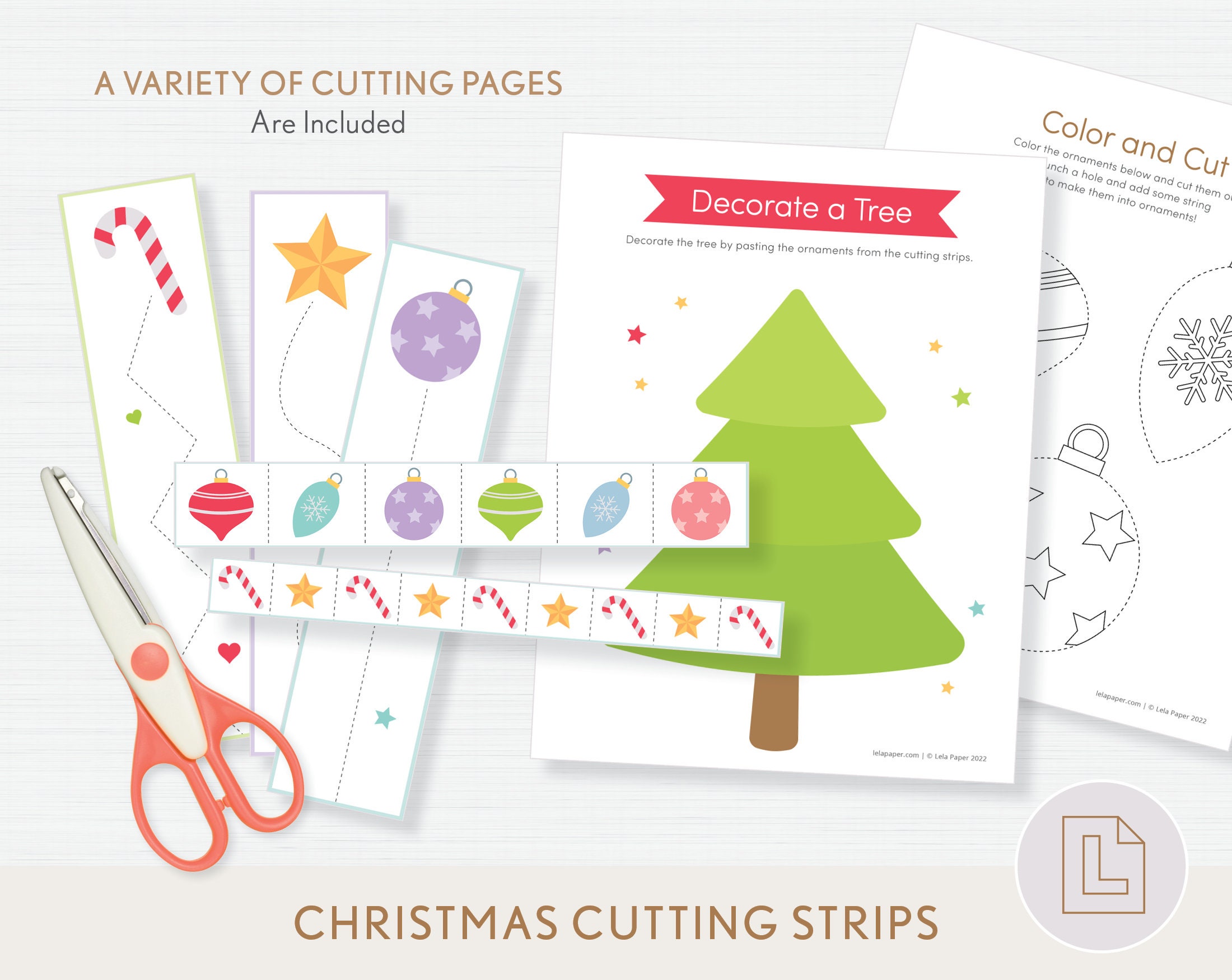 Christmas Winter Cutting Practice Strips Bundle Scissor Practice ...
