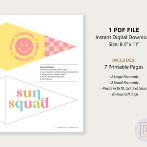 Hello Summer Banners, Pennant Flags, End of School Classmate or Teacher ...