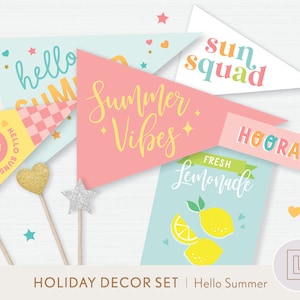 Hello Summer Banners, Pennant Flags, End of School Classmate or Teacher ...