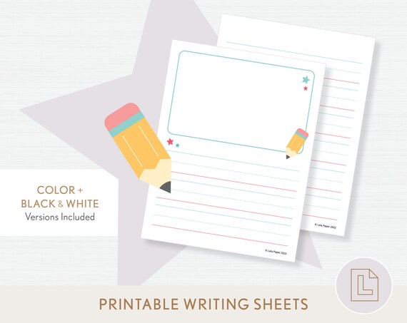 Large Lined Paper For Kindergarten