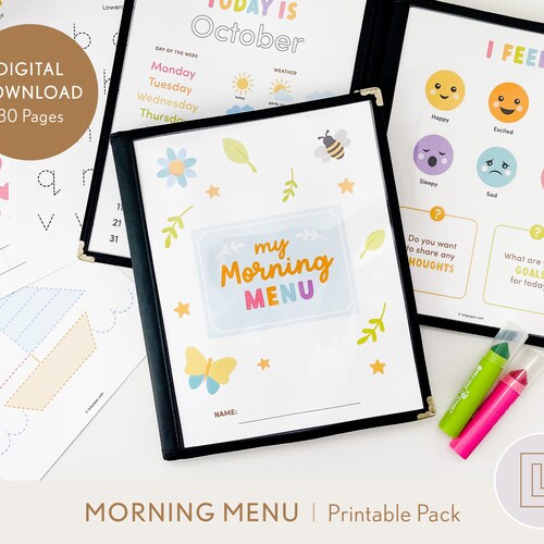 Morning Menu Printable Pack Homeschool Preschool Menu Bundle - Etsy