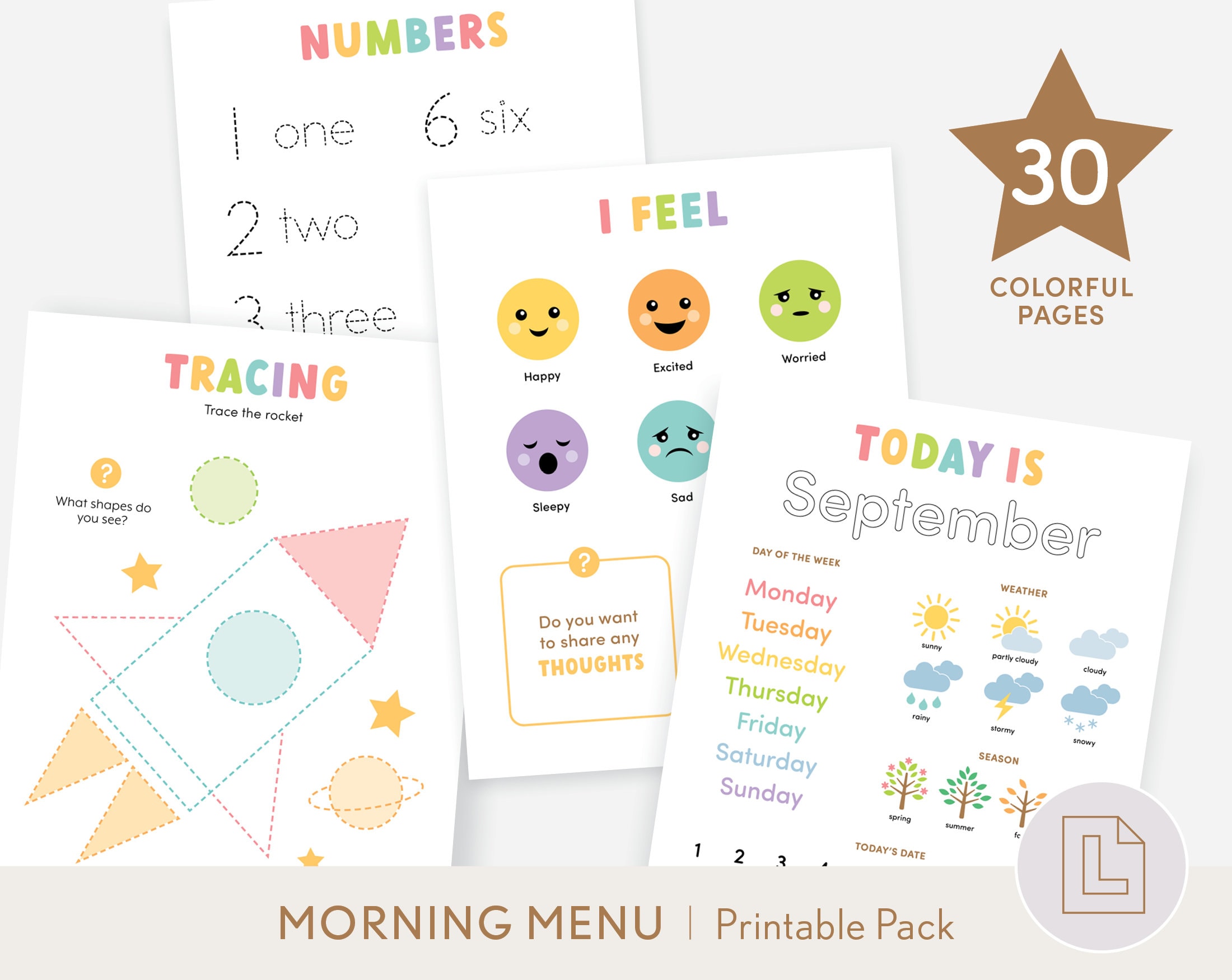 Morning Menu Printable Pack | Morning Menu Bundle | Morning Time Basket ...
