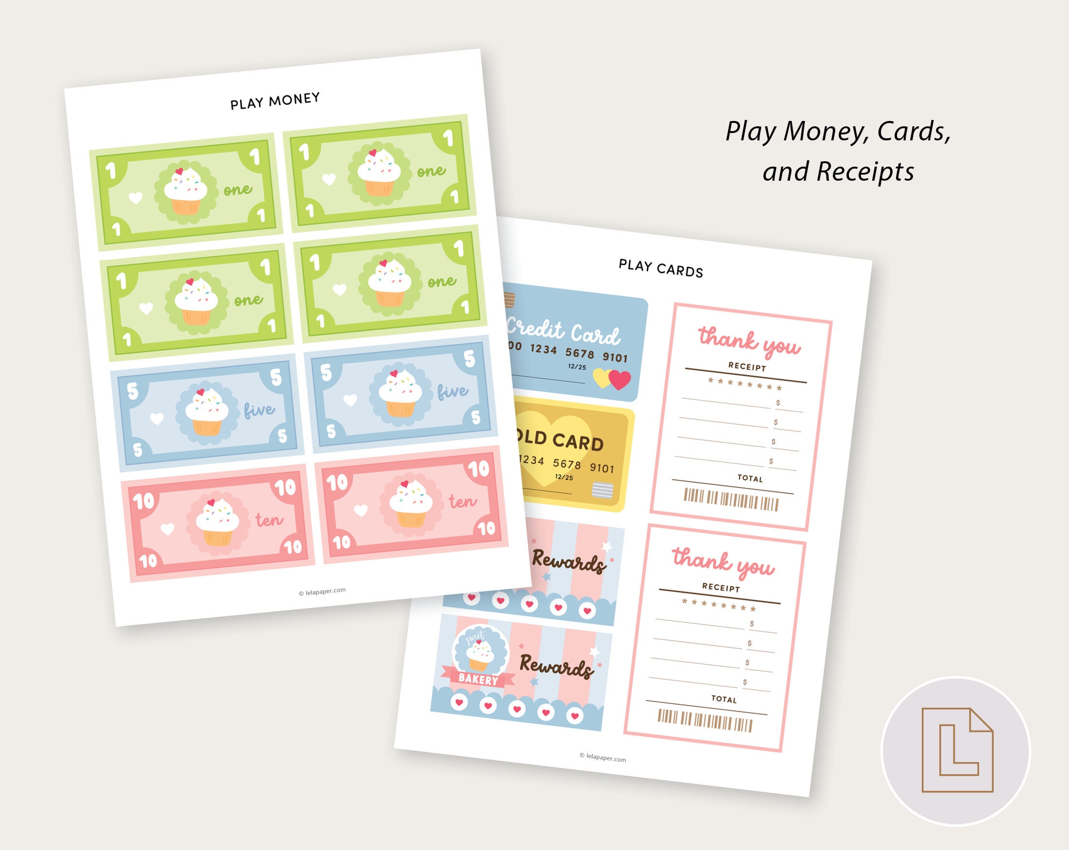 Sweet Bakery Dramatic Play Printable Baker Pretend Play Cupcake Dessert ...