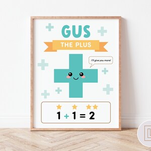 Gus the Plus Linus the Minus Wall Art Poster Printable | Kids ...