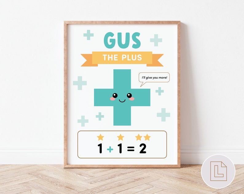 Gus the Plus Linus the Minus Wall Art Poster Printable | Kids ...