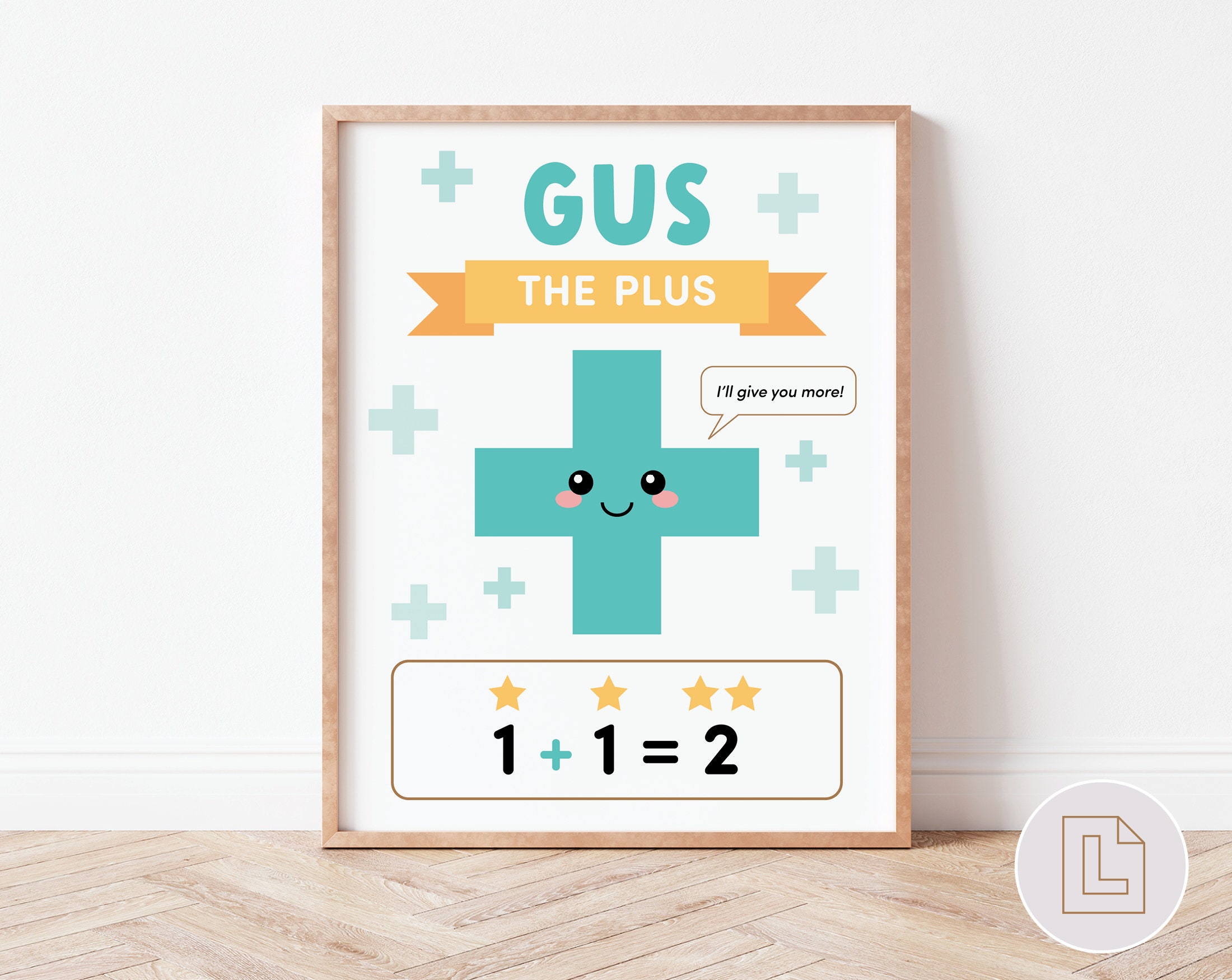 Gus the Plus Linus the Minus Wall Art Poster Printable | Kids ...