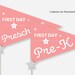 First Day of School Pennant Flags Printable Sign Prek Preschool ...