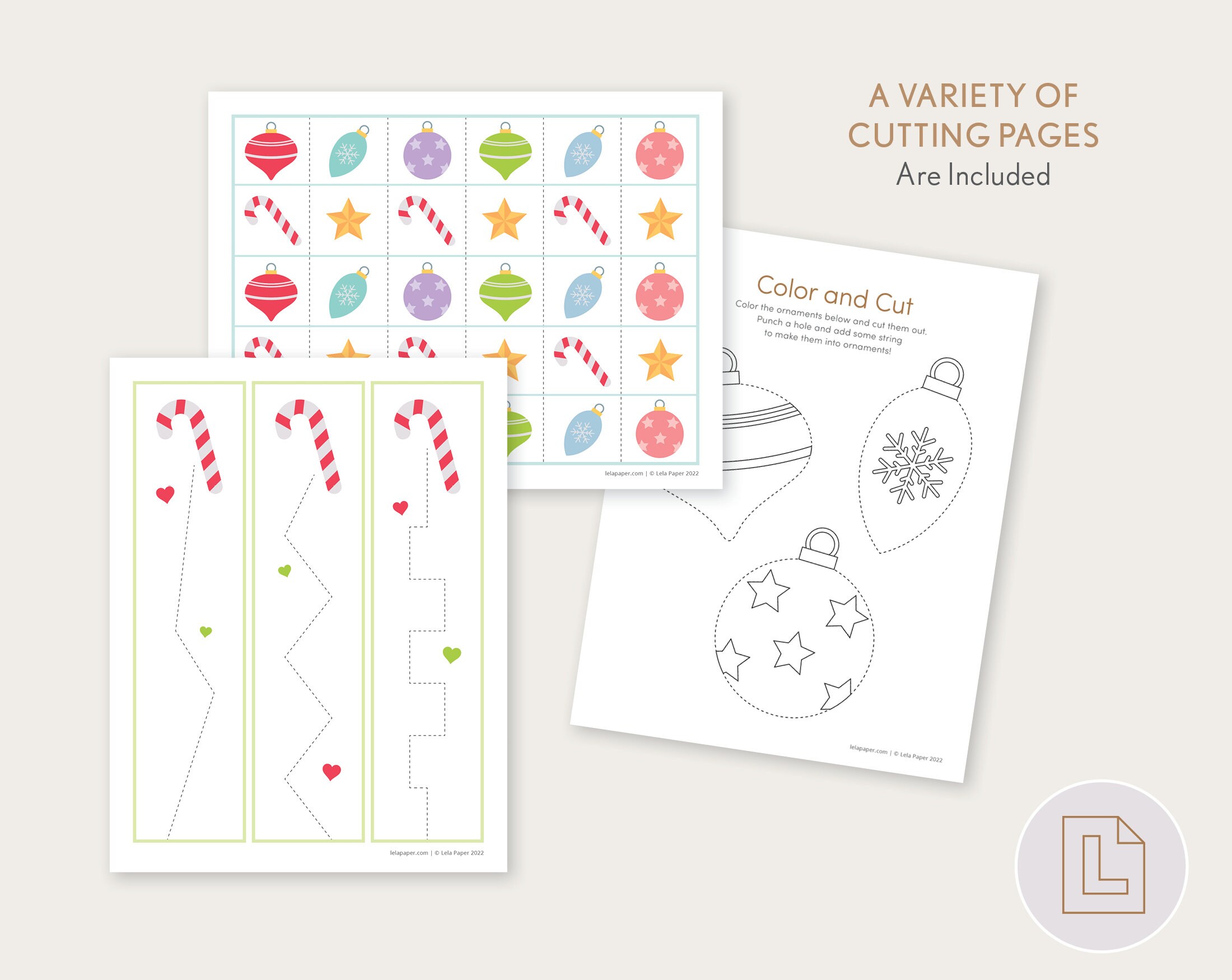 Christmas Winter Cutting Practice Strips Bundle Scissor Practice ...