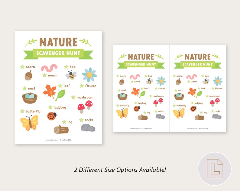 Nature Scavenger Hunt Kids Outdoor Treasure Hunt Printable Nature ...