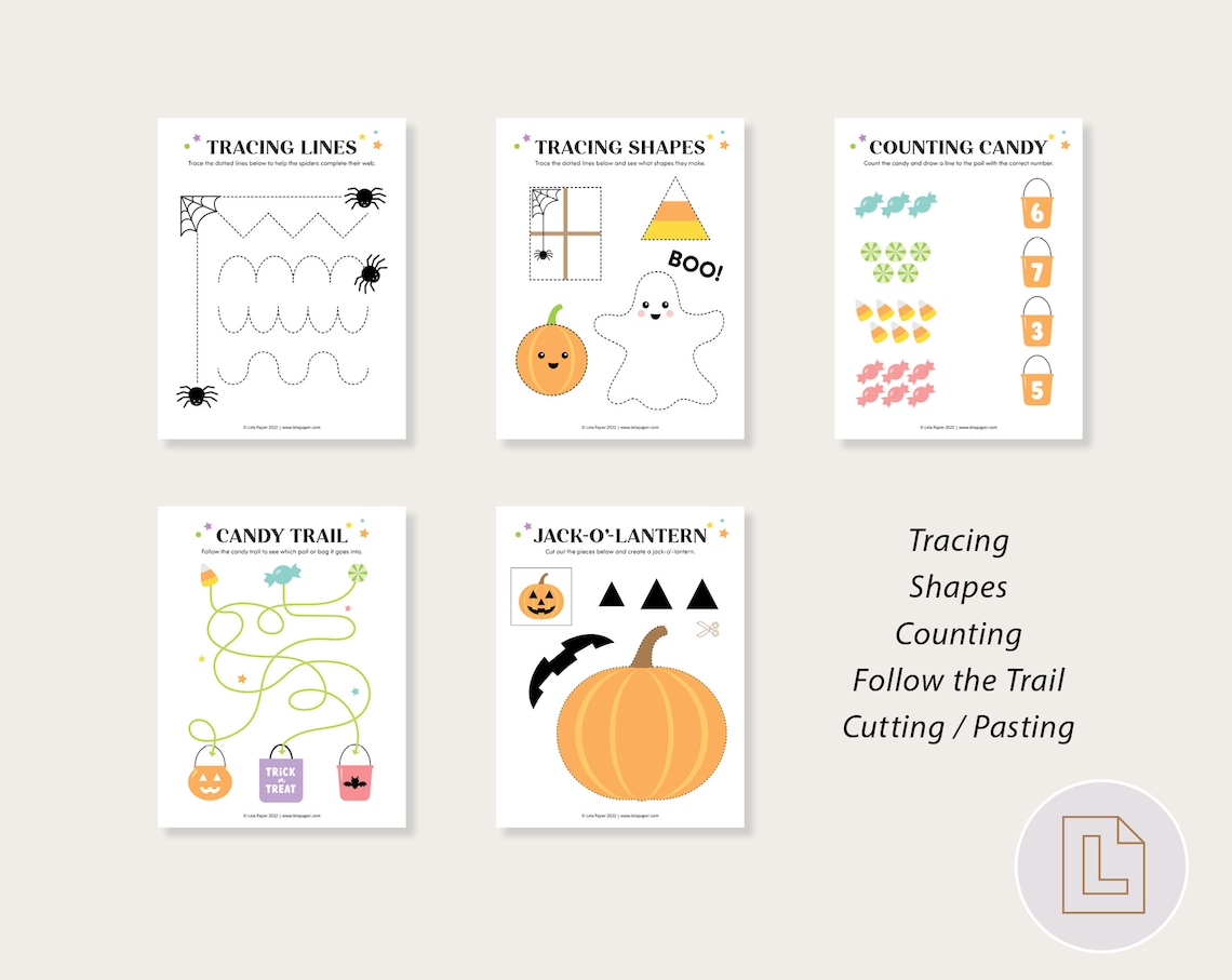 Halloween Activity Pack Printable Halloween Kids Busy Book - Etsy