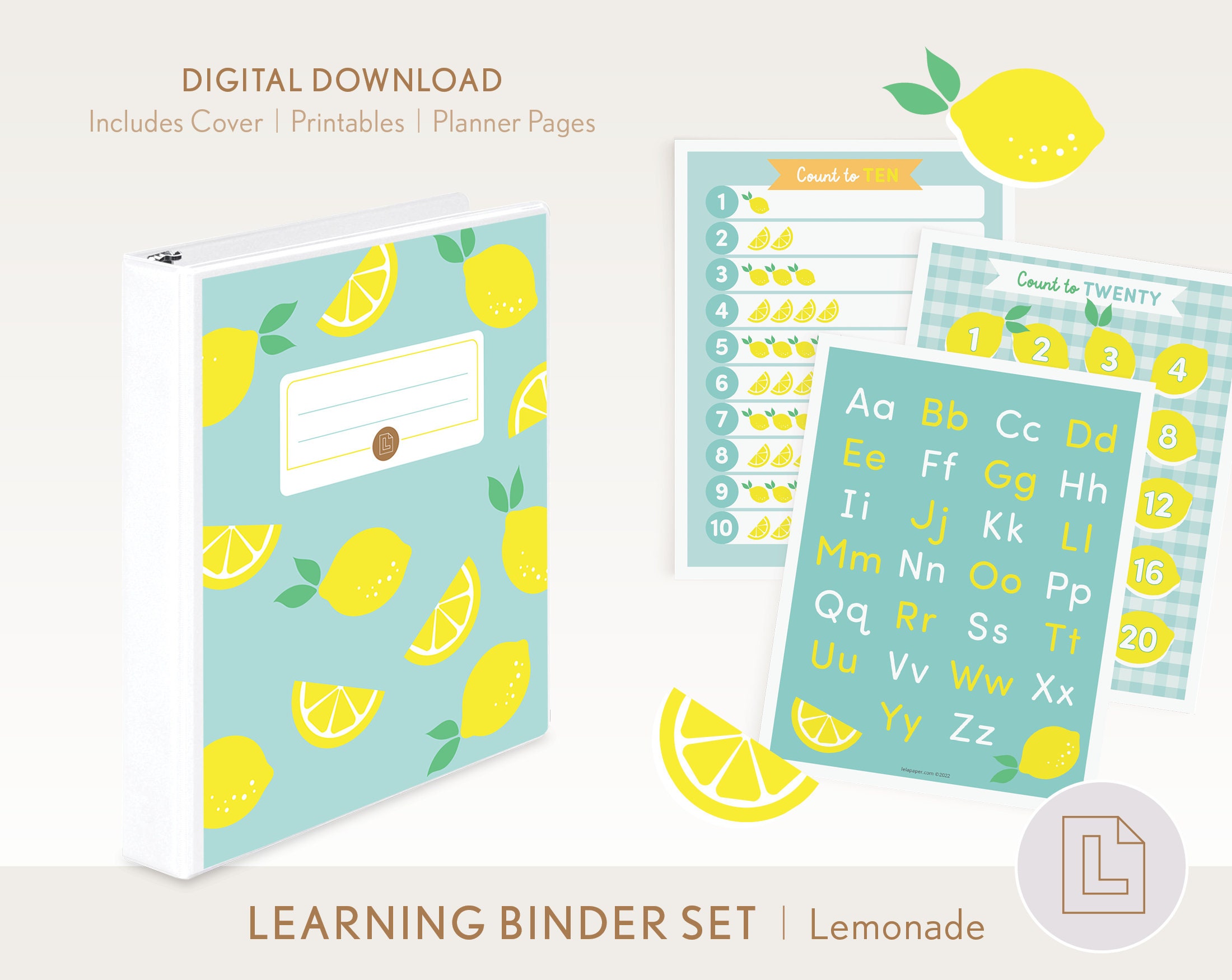 Learning Binder Set Lemonade | Activity Busy Binder | Educational ...