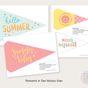 Hello Summer Banners, Pennant Flags, End of School Classmate or Teacher ...